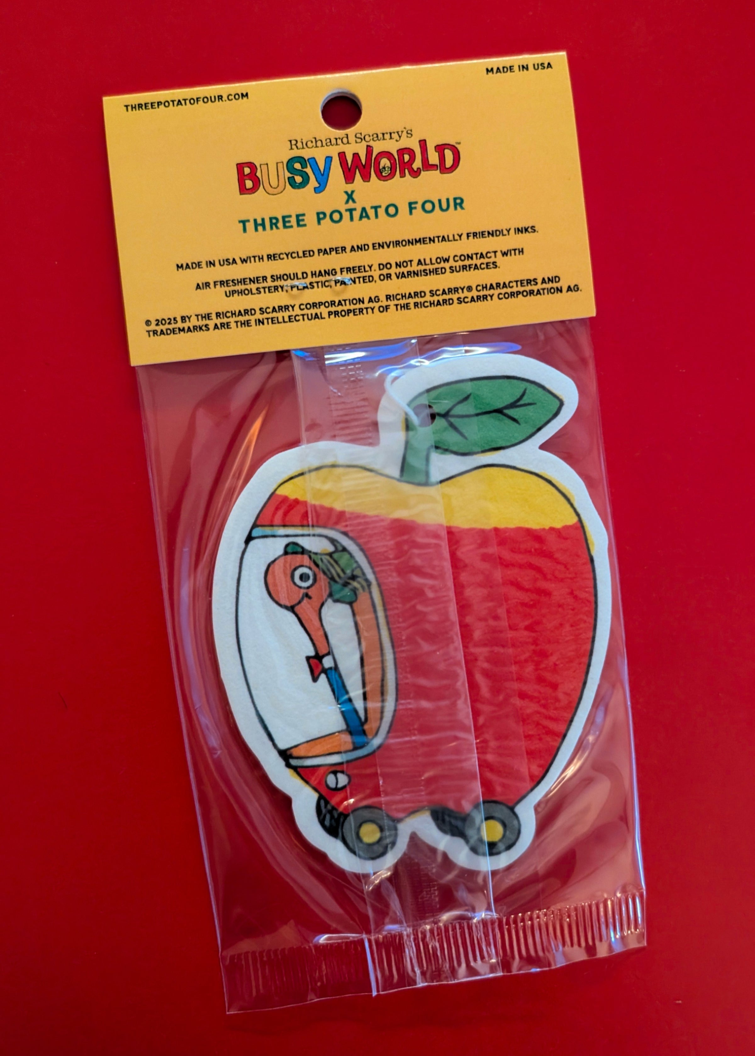 Richard Scarry Lowly Worm Apple Car Air Freshener by Three Potato Four ...