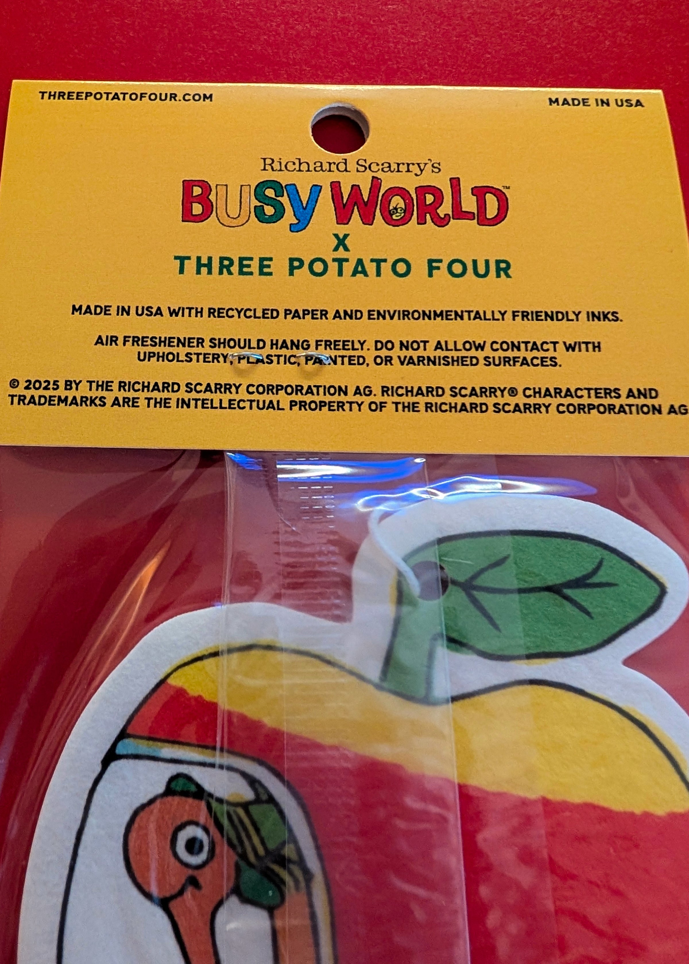 Richard Scarry Lowly Worm Apple Car Air Freshener by Three Potato Four ...