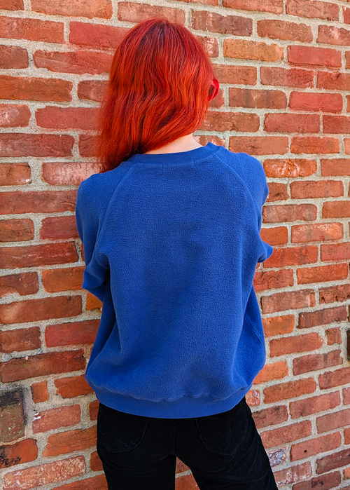 The Ramones Royal Blue Raglan Crew Sweatshirt by Daydreamer LA – Black Salt