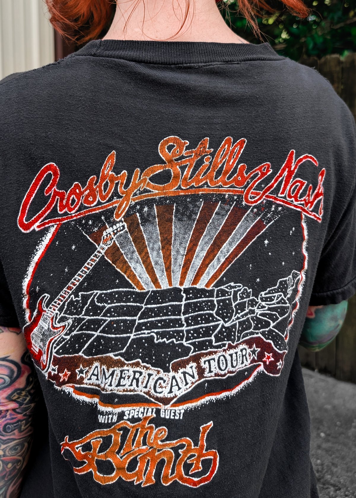 Vintage 1984 Crosby Stills & Nash / The Band Tour Tee authentic vi ...
