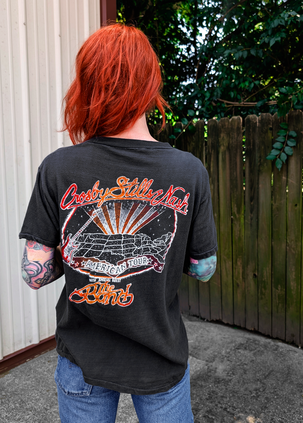 Vintage 1984 Crosby Stills & Nash / The Band Tour Tee authentic vi ...