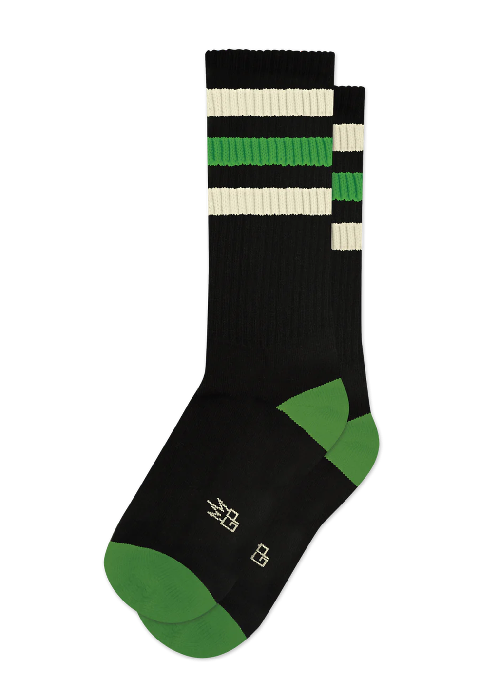 Elroy Black, Green, and Cream Retro Gym Crew Socks by Gumball Poodle ...