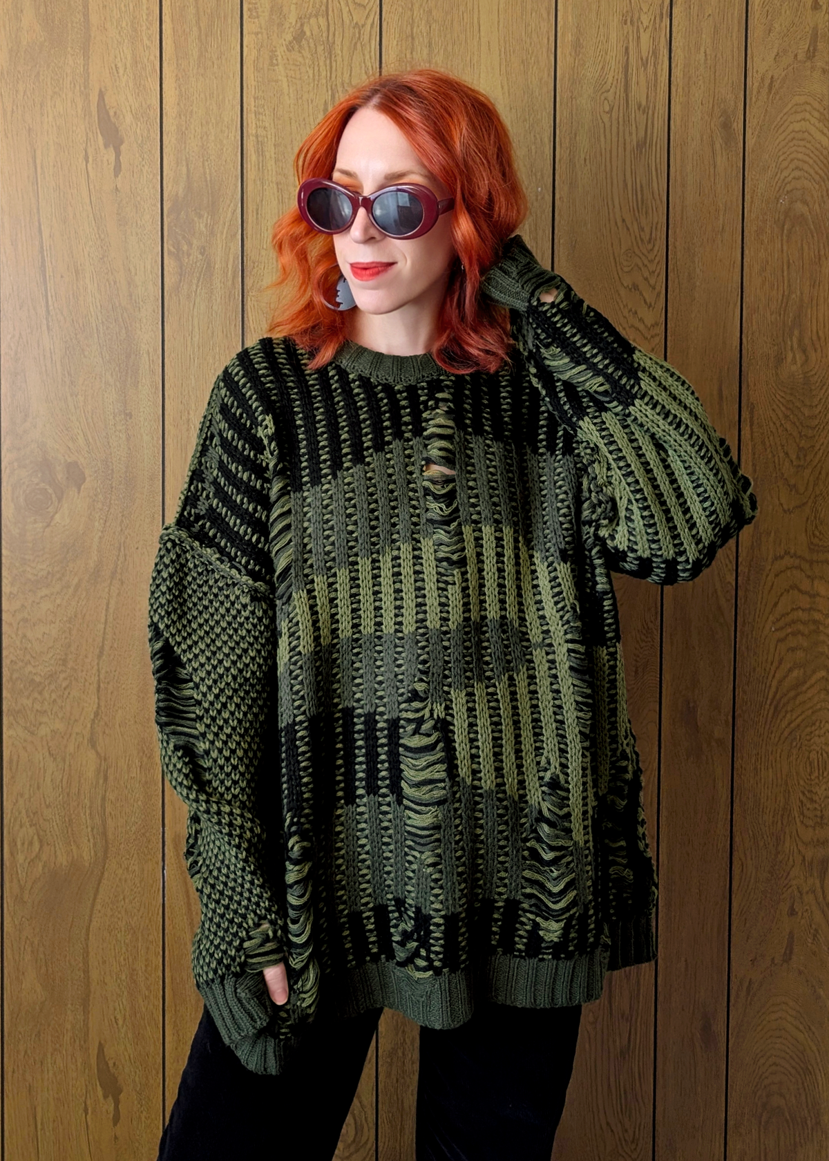 Gaia Chunky Knit Oversized Knit Grunge Destroyed Sweater by Ragged ...