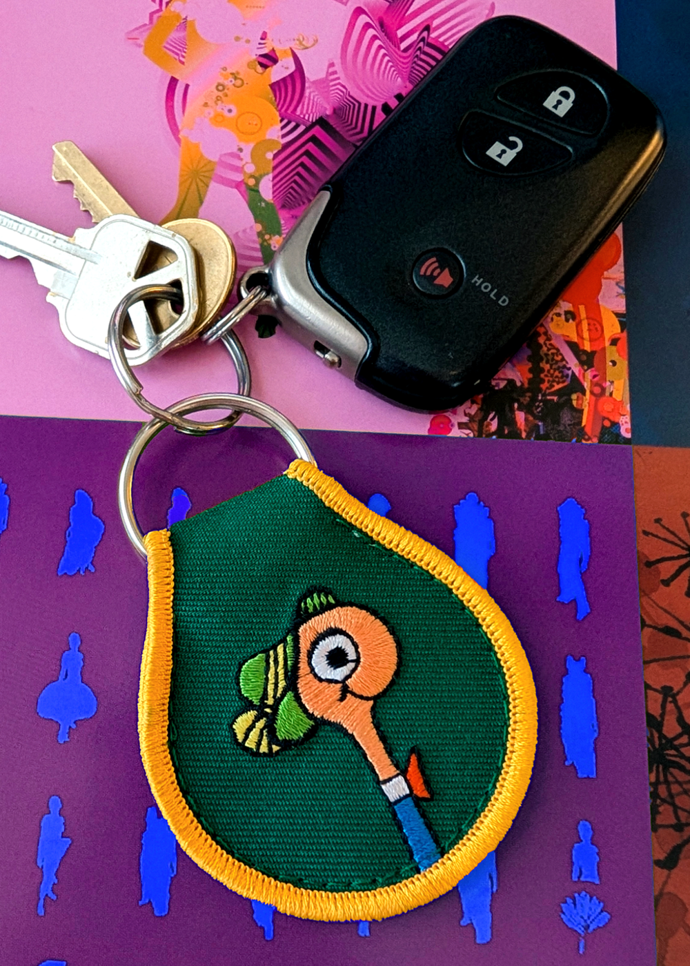 Richard Scarry Lowly Worm Embroidered Patch Keychain by Three Potato ...