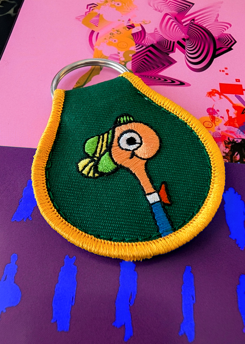 Richard Scarry Lowly Worm Embroidered Patch Keychain by Three Potato ...