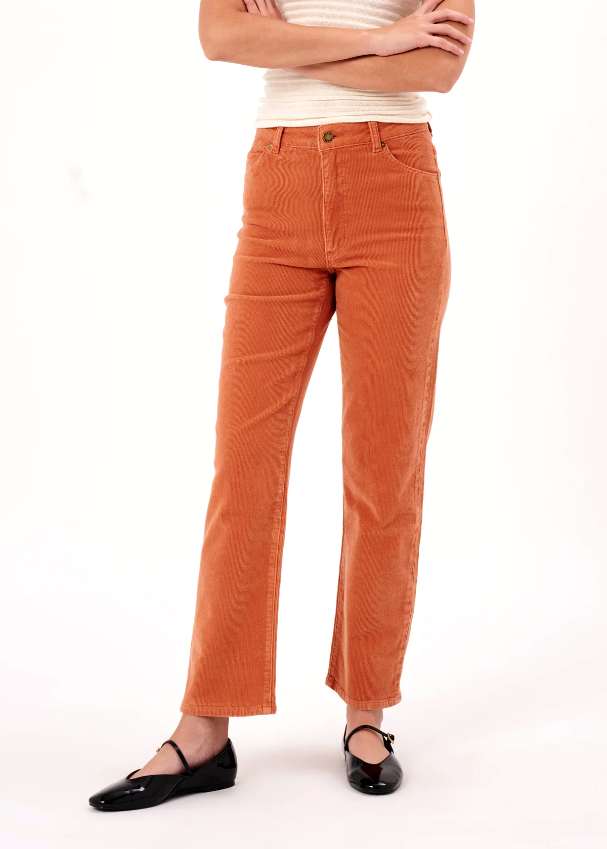 Rust Pumpkin Orange Corduroy Original Straight Leg Pants By Rolla's ...
