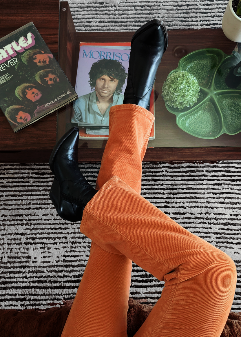 Rust Pumpkin Orange Corduroy Original Straight Leg Pants By Rolla's ...