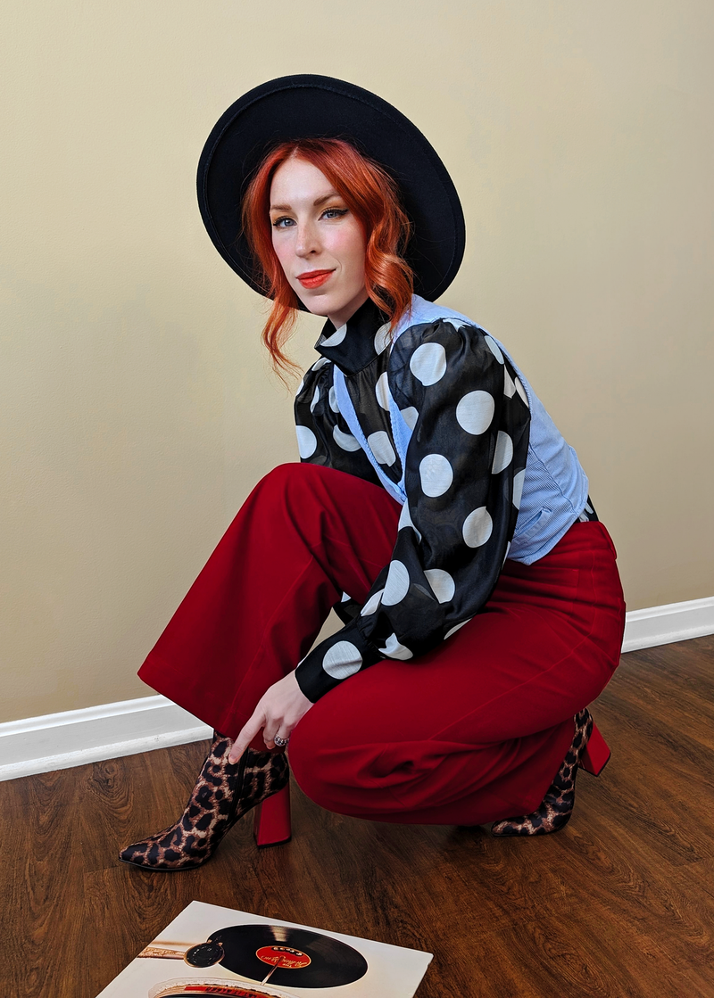 Ruby Red Velvet Holiday Wide Leg Ankle Length Sailor Pants by Rolla's ...