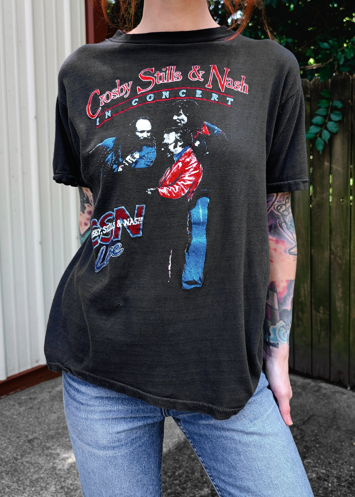 Vintage 1984 Crosby Stills & Nash / The Band Tour Tee authentic vi ...